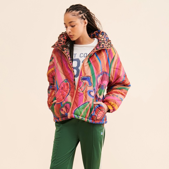 FARM Rio | Jackets & Coats | Farm Rio Reversible Hooded Puffer Coat ...